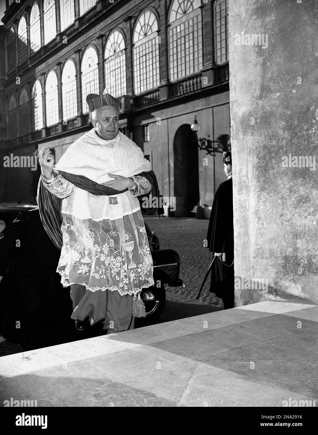 Ernesto Cardinal Ruffini, Archbishop of Palermo arriving at the Vatican ...
