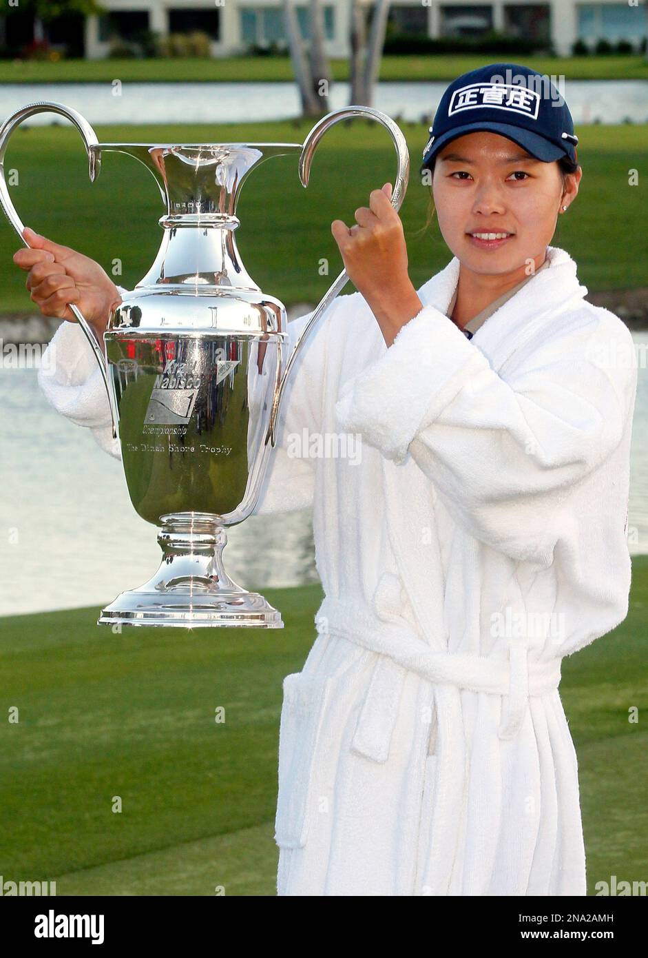 Sun Young Yoo of South Korea poses with the trophy after winning the ...