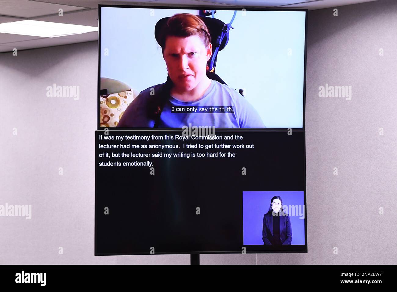 Direct witness Sam Petersen gives evidence via Video Link during the ...