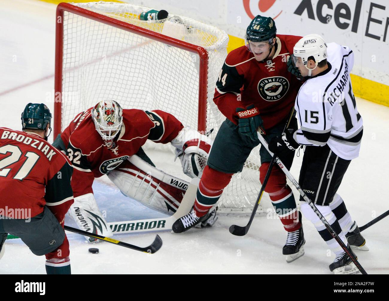 Minnesota Wild goalie Niklas Backstrom (32), of Finland, stops a shot ...