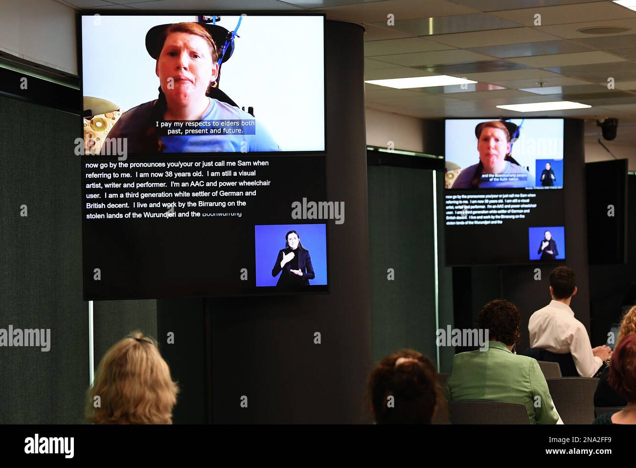 Direct witness Sam Petersen gives evidence via Video Link during the ...