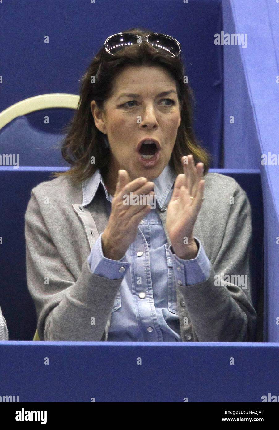 Princess Caroline of Hanover reacts after the performance of Monaco's ...