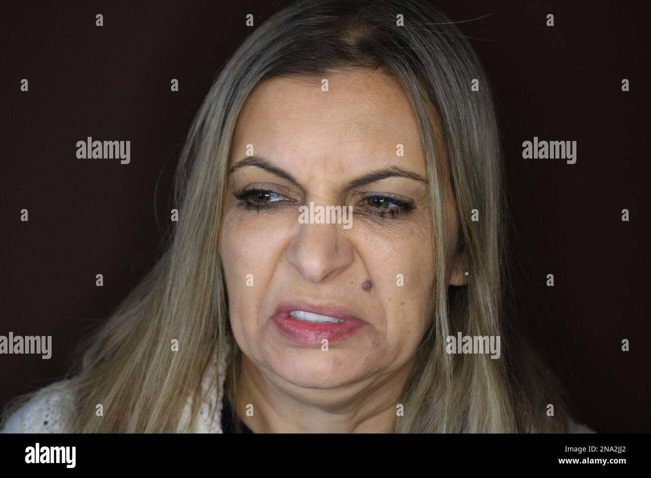 The woman feels disgusted Stock Photo - Alamy