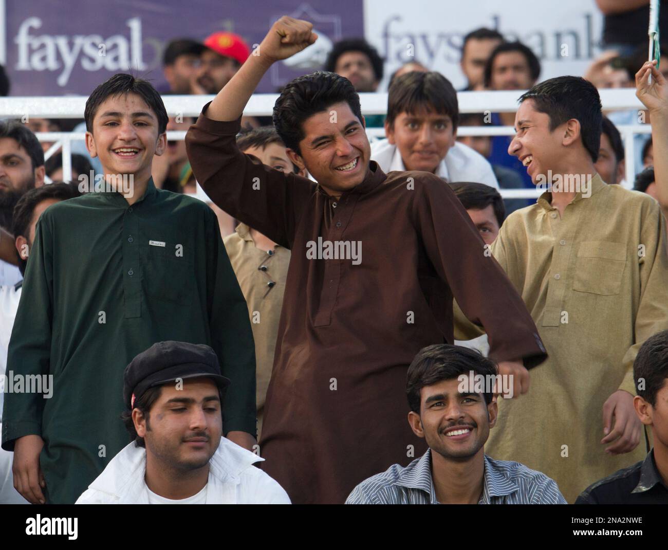 In this picture taken on March 28, 2012 Azizullah Khan, centre ...