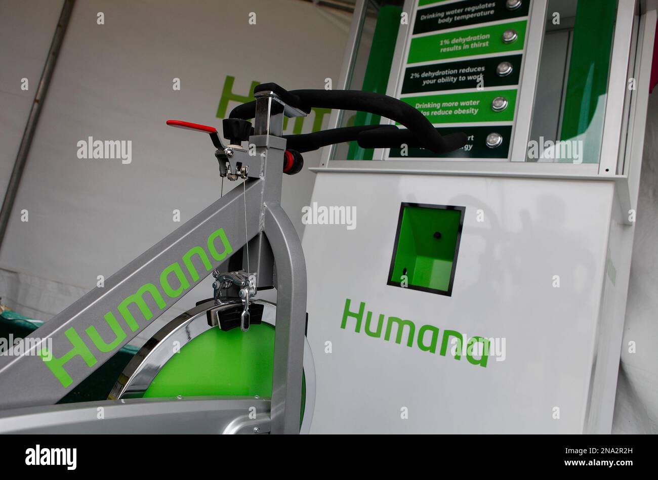The 'Hydration Station' bike is seen at the Humana Well-Being Tour on ...