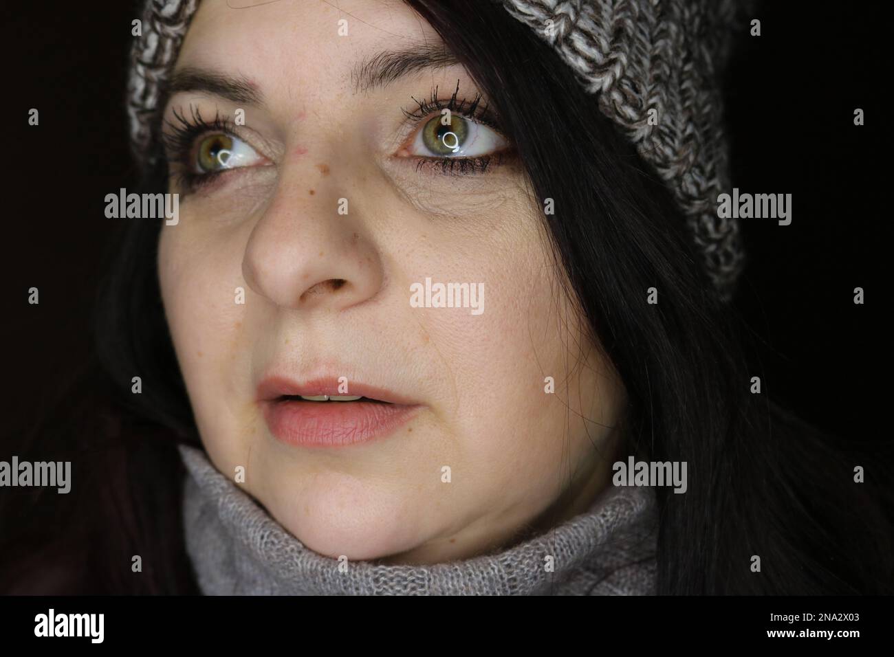 Woman fear eyes hi-res stock photography and images - Alamy