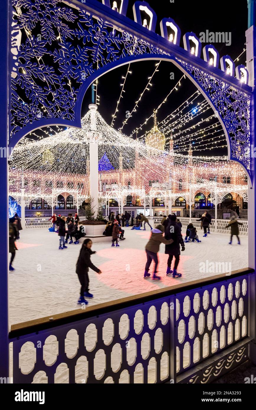 Ice skating rink in Tivoli Gardens; Copenhagen, Denmark Stock Photo - Alamy