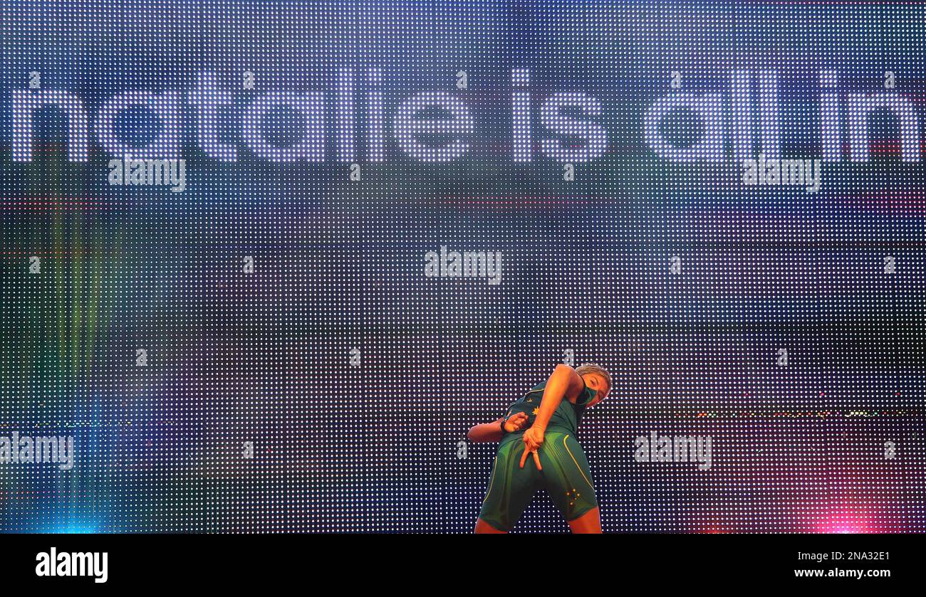 Australian beach volleyball player Natalie Cook poses with the new ...