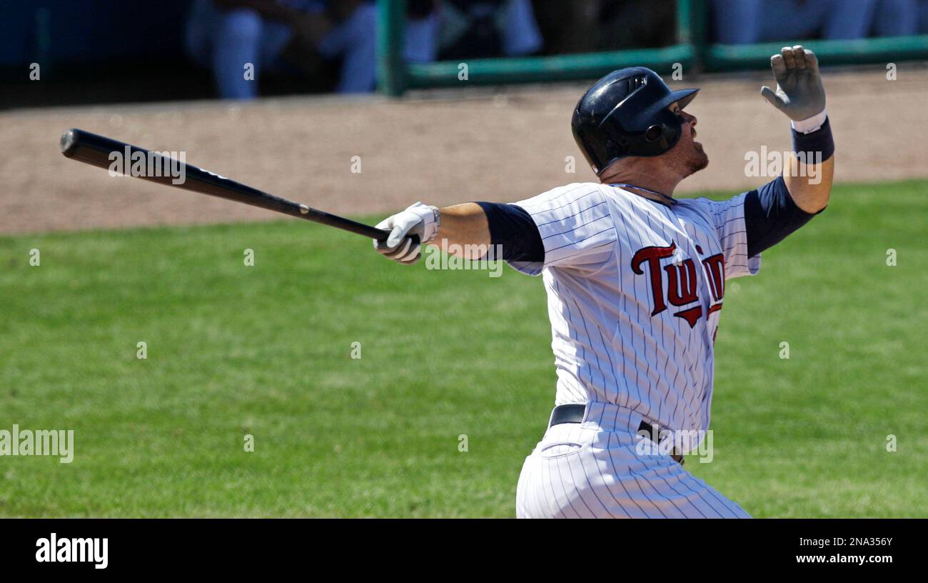 Minnesota Twins Ryan Doumit in a spring training baseball game in Fort ...