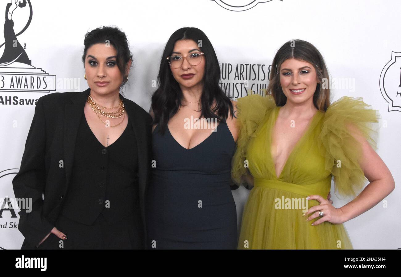 Beverly Hills, California, USA 11th February 2023 (L-R) Make-Up Artists Elle Favorule, Sonia ...