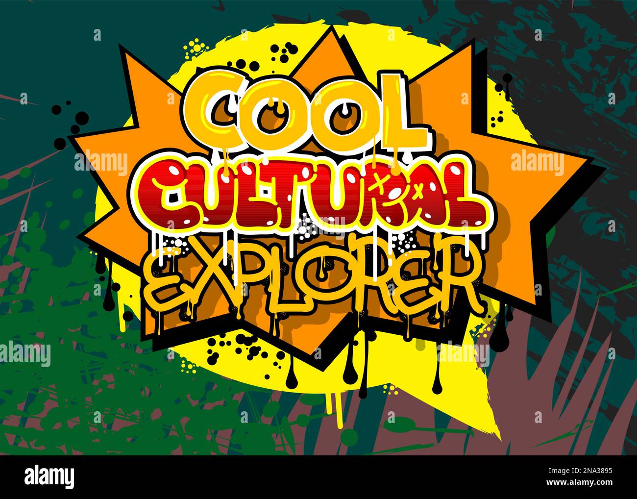 Cool Cultural Explorer. Graffiti tag. Abstract modern street art ...