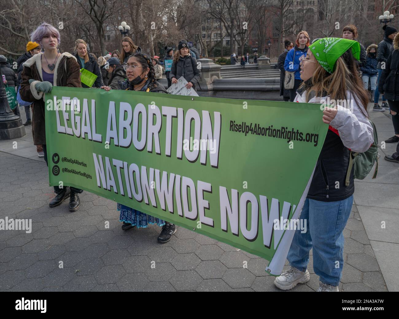 NEW YORK, N.Y. – January 22, 2023: Abortion rights demonstrators rally ...