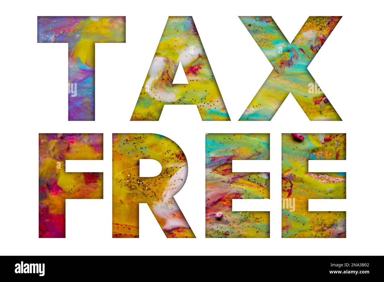 Abstract Natural Luxury art, fluid painting with Tax Free text, alcohol ...