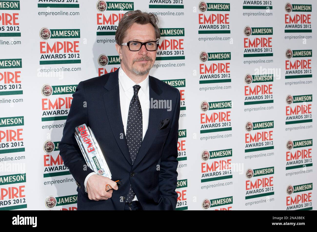 Gary Oldman with his award Jameson Best Actor at the Jameson Empire ...