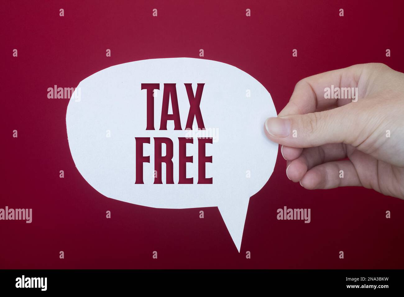 Speech bubble in front of colored background with Tax Free text Stock ...