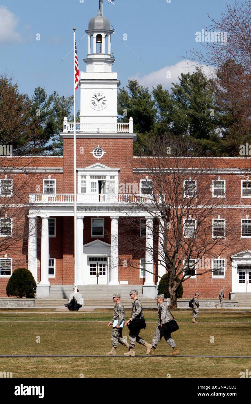 In this March 21, 2012 photo, cadets cross the parade ground at Norwich ...