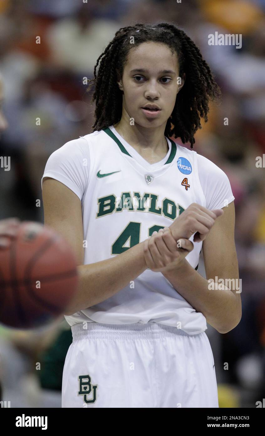 Baylor center Brittney Griner looks on during the first half of an NCAA ...