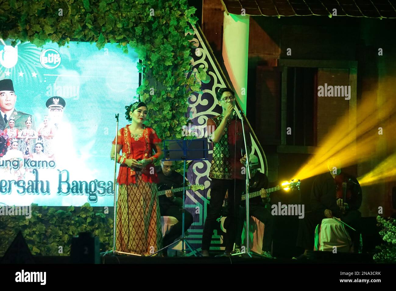 Javanese performing keroncong music. Keroncong is one of music genre ...