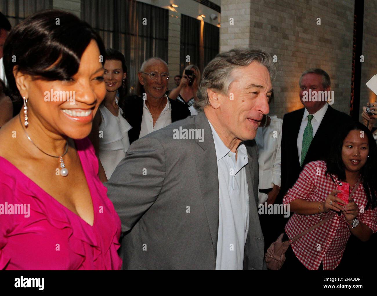 Actor Robert De Niro, center, arrives with his wife Grace Hightower for ...