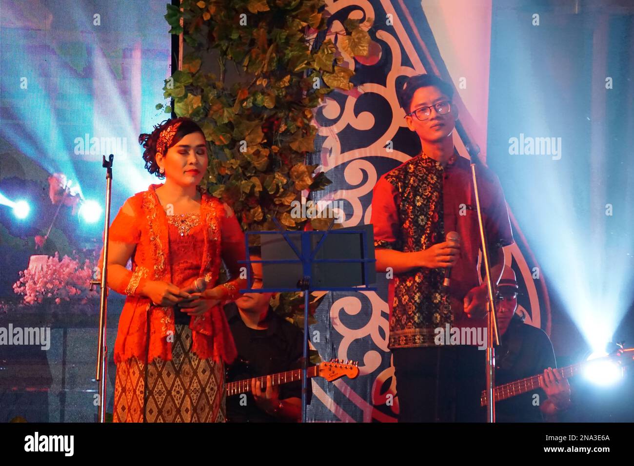 Javanese performing keroncong music. Keroncong is one of music genre ...