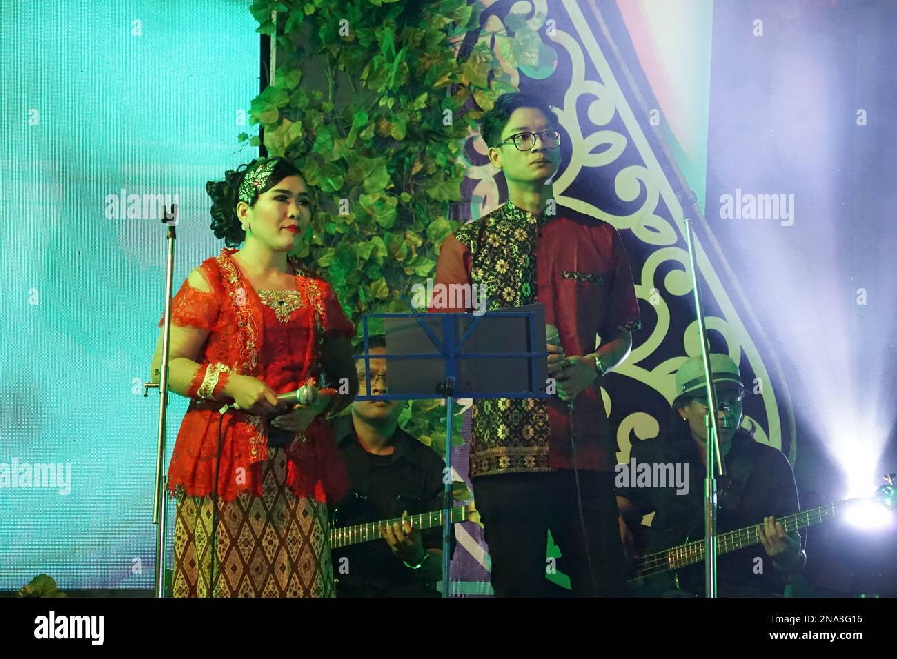 Javanese performing keroncong music. Keroncong is one of music genre ...