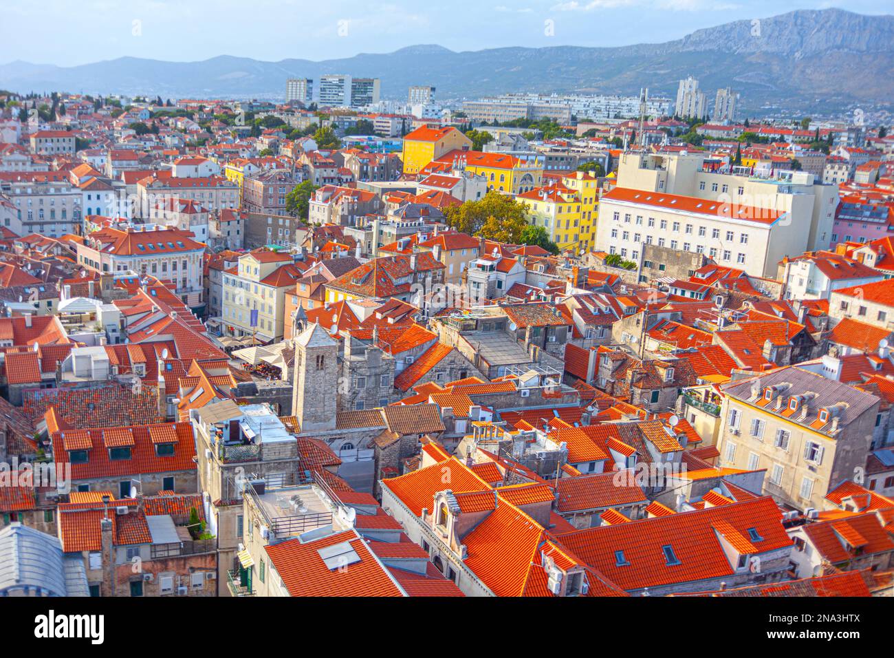 Split City in Croatia aerial view . Downtown with old architecture ...