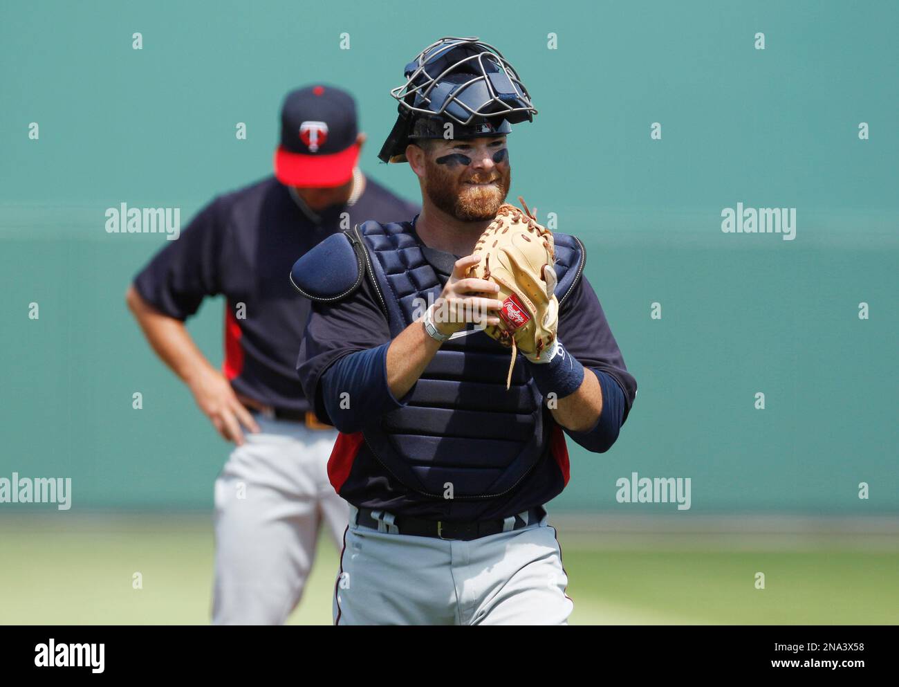 Minnesota Twins Ryan Doumit in a spring training baseball game in Fort ...