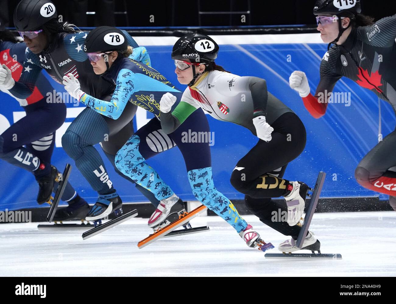 Petra JASZAPATI (HUN) on the 500m women heats during ISU World Cup finale Shorttrack on February ...