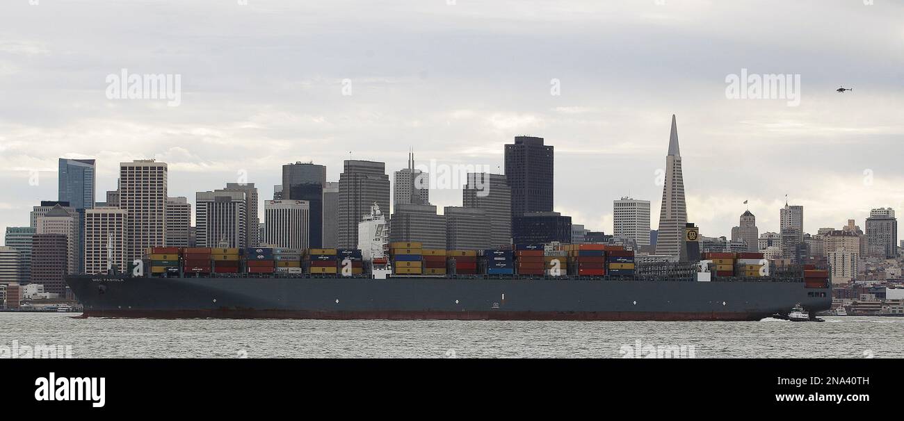 The MSC Fabiola passes the San Francisco skyline Wednesday, March 21 ...