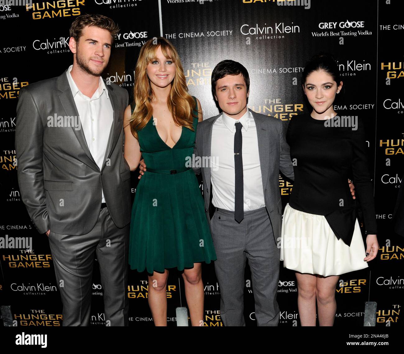 Cast members, from left, Liam Hemsworth, Jennifer Lawrence, Josh ...