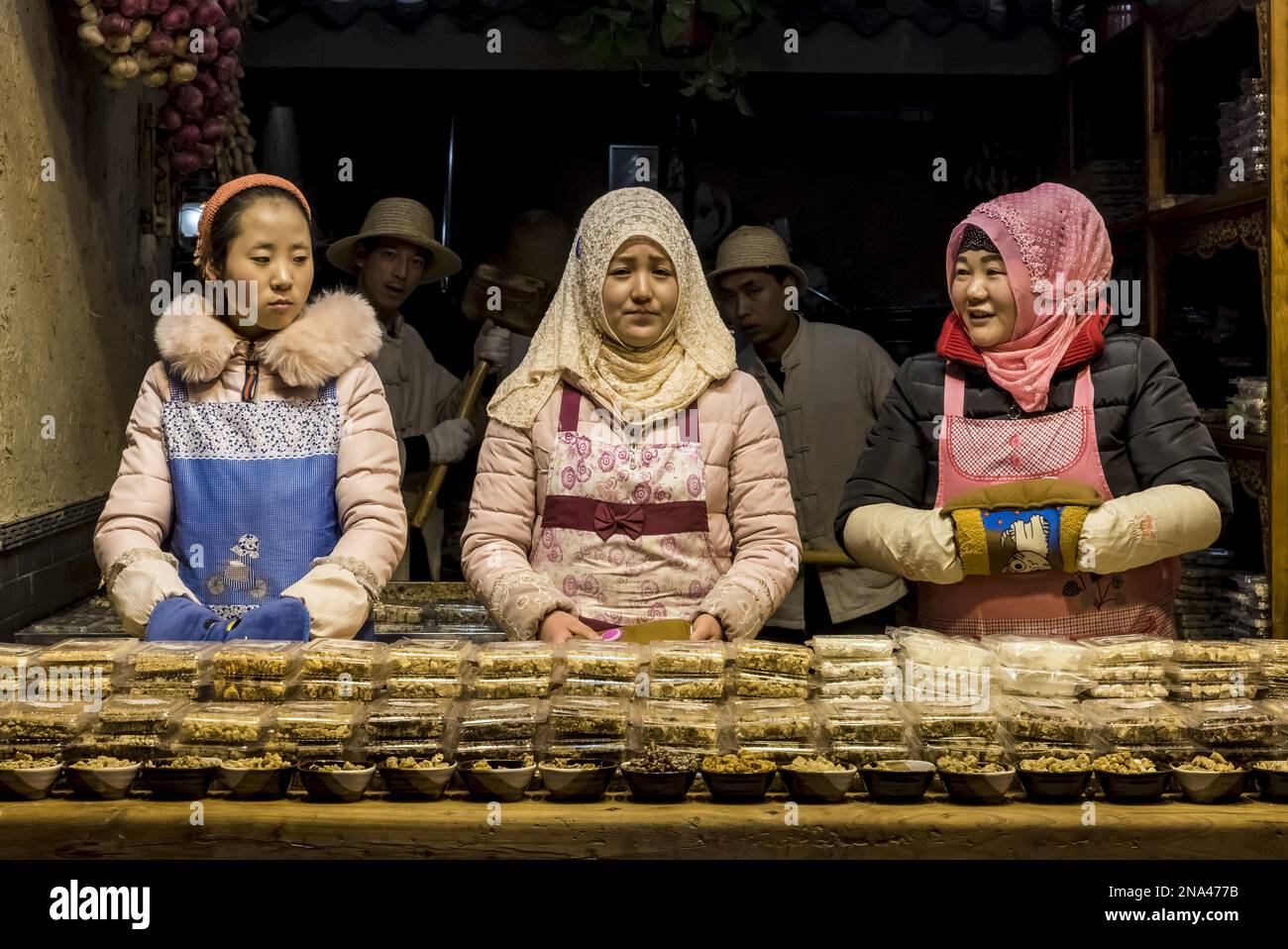 Traditional Chinese food at the famous food market in the Muslim ...