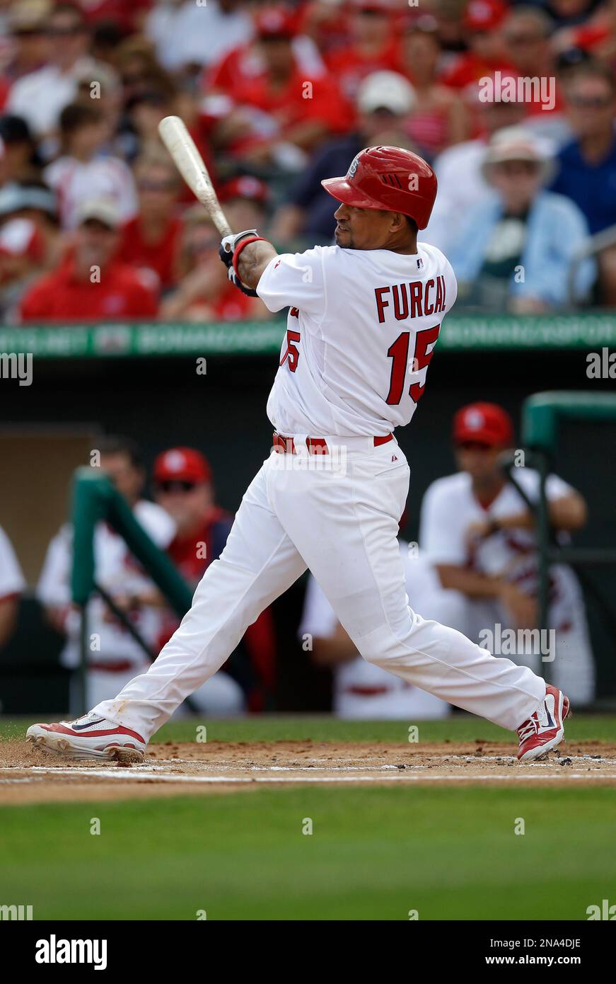 St. Louis Cardinals' Rafael Furcal swings during a spring training ...