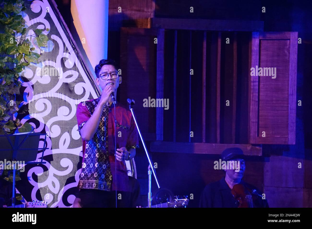 Javanese performing keroncong music. Keroncong is one of music genre ...