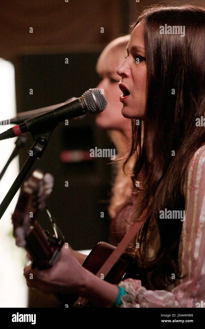 (L to R) Allison Pierce of The Pierces performs during the Fuse ...