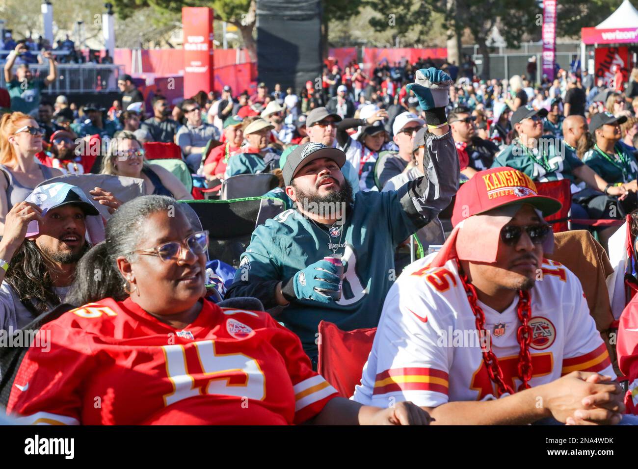 Kansas City Chiefs and Philadelphia Eagles fans attend the Official ...