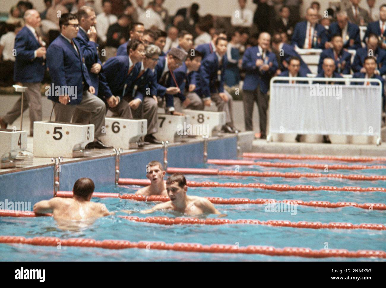 Winners Bob Windle (AUS), John Nelson (USA) and Allan Wood (AUS) at the ...