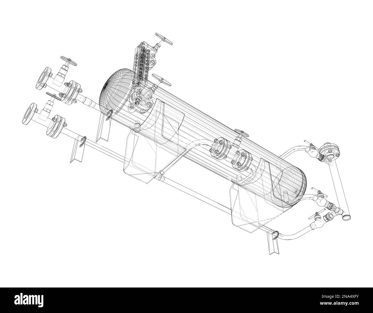 Industrial tank with valves. Vector Stock Vector Image & Art - Alamy