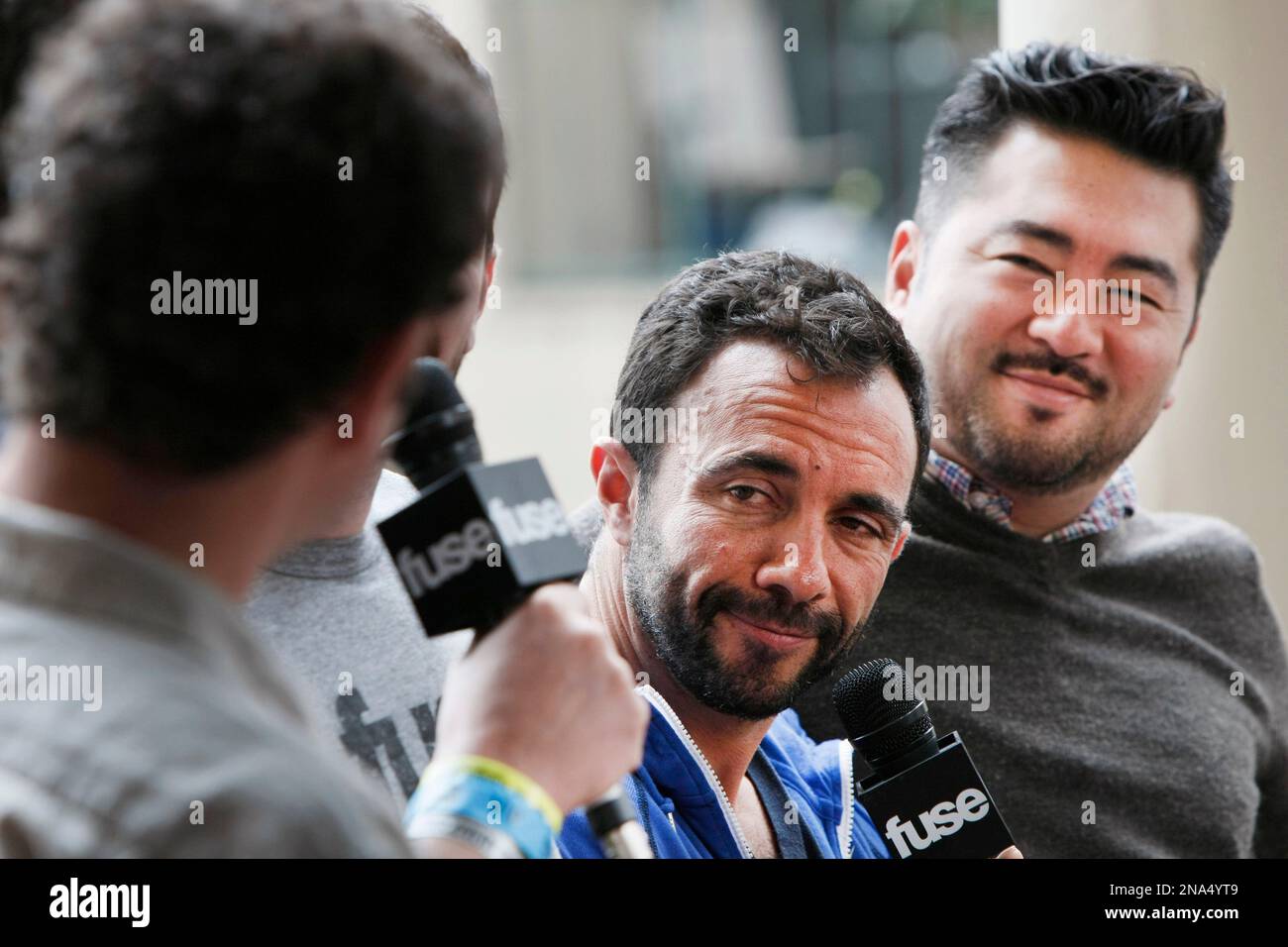 (L to R) Seth Goldstein, Chairman of Turntable.fm, center, and Steve ...