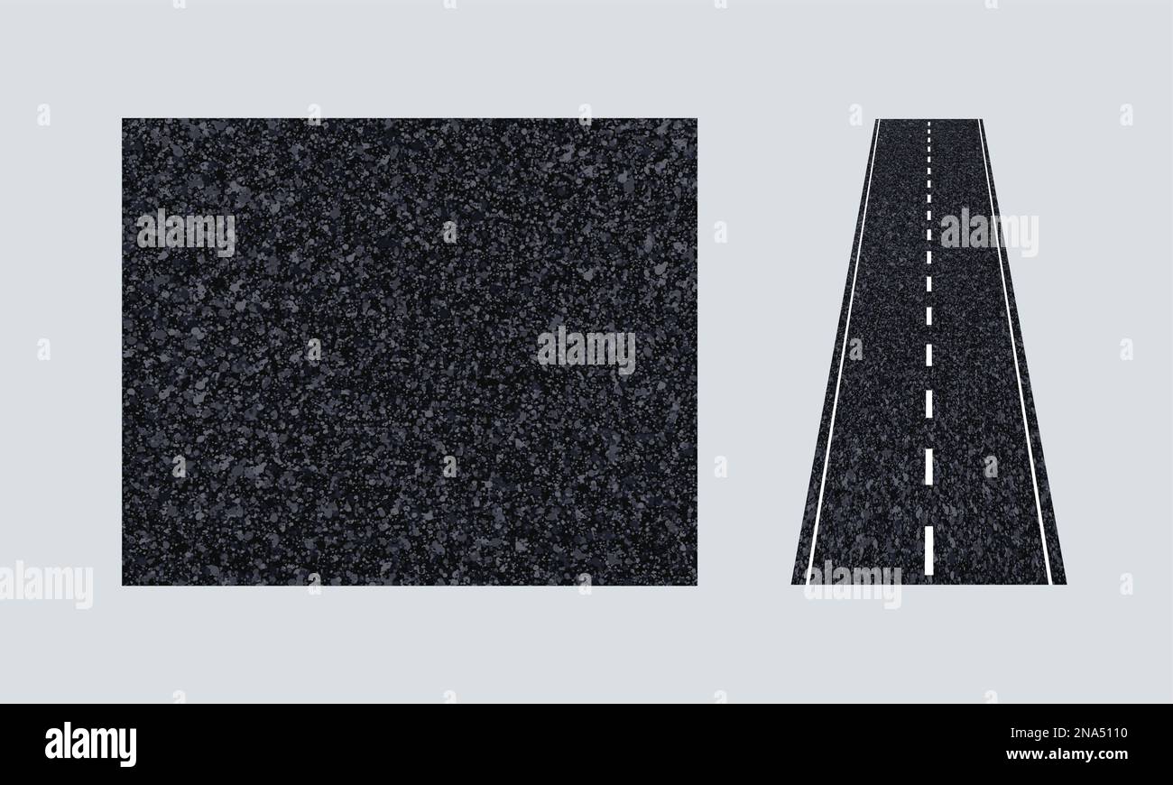 Asphalt road pitch texture illustration with a realistic highway vector ...
