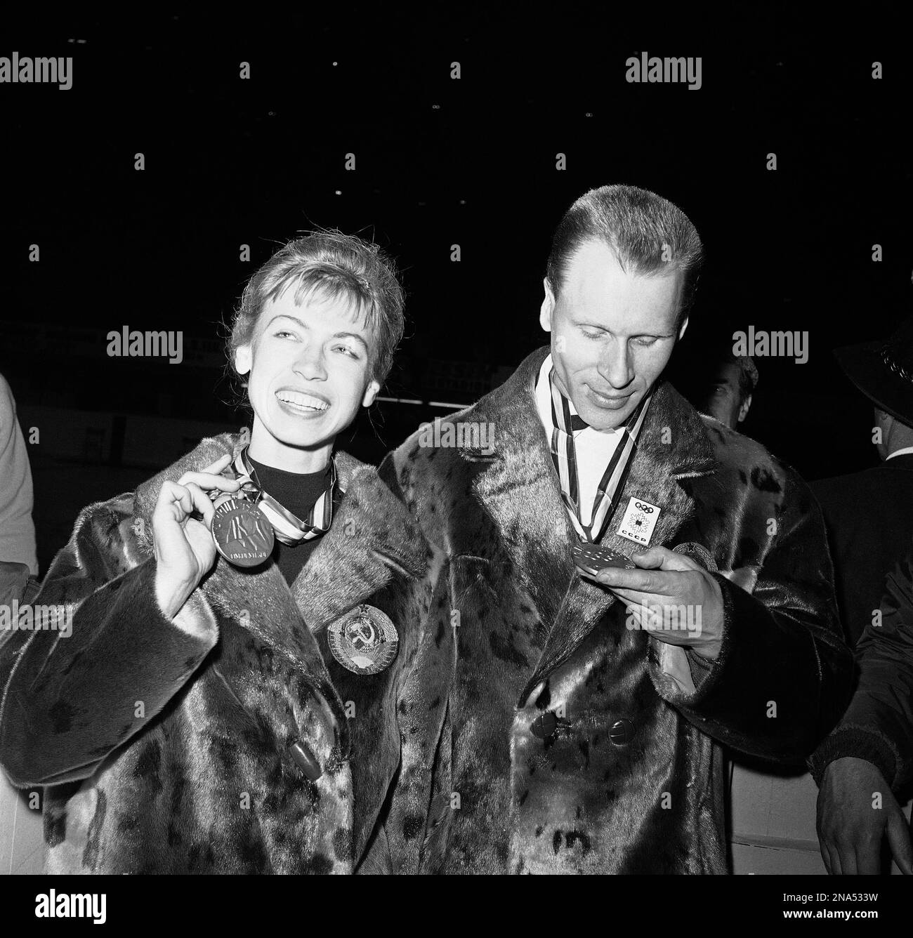 Liudmila Belousova and Oleg Protopopov of Russia, with their gold ...