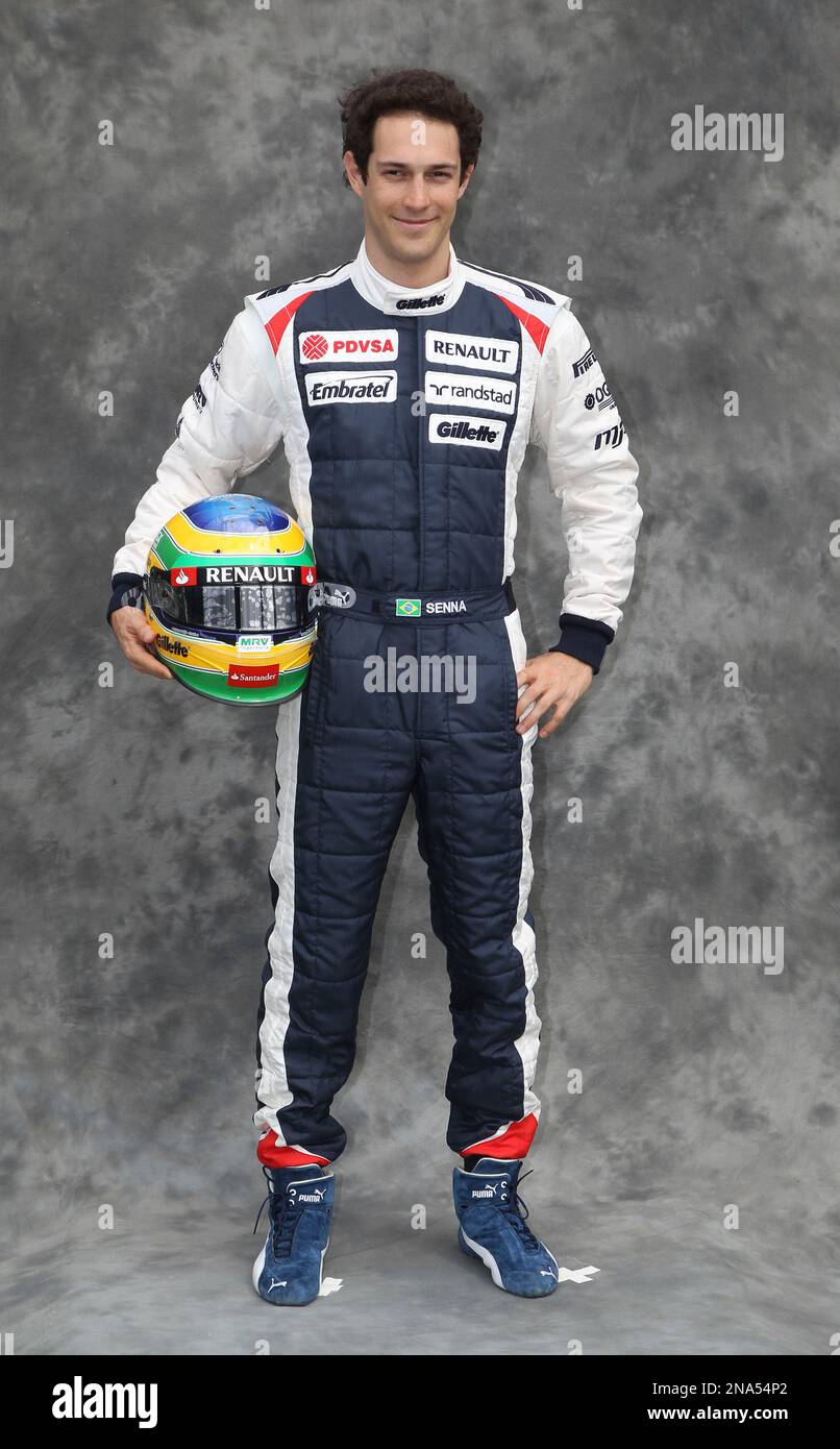 Williams driver Bruno Senna of Brazil poses for a photo ahead of the ...