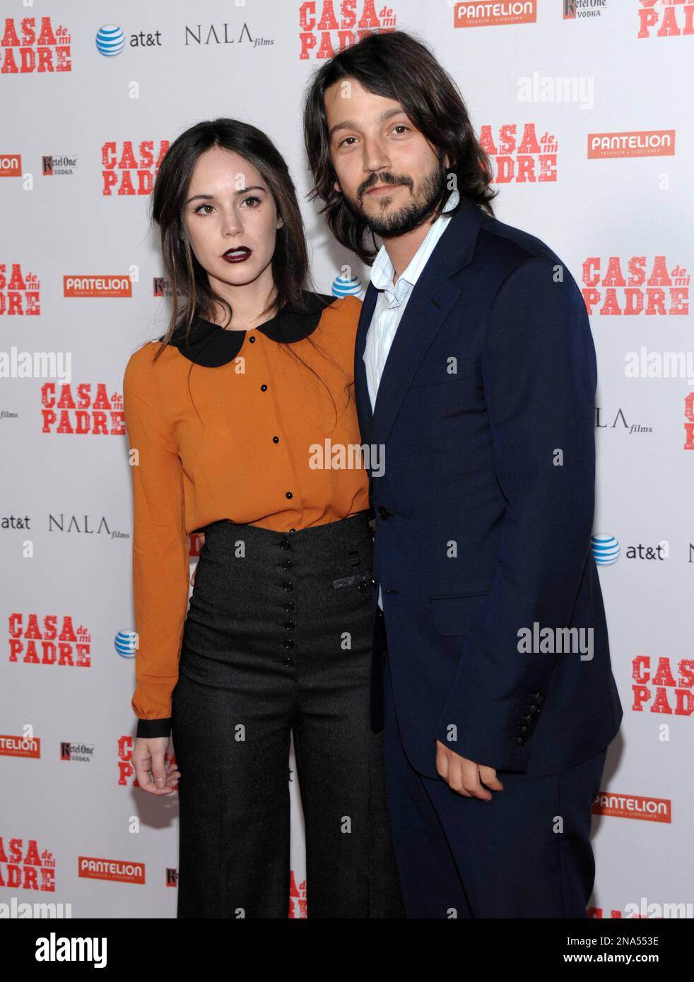 Actor Diego Luna, right, and his wife Camila Sodi arrive at the ...