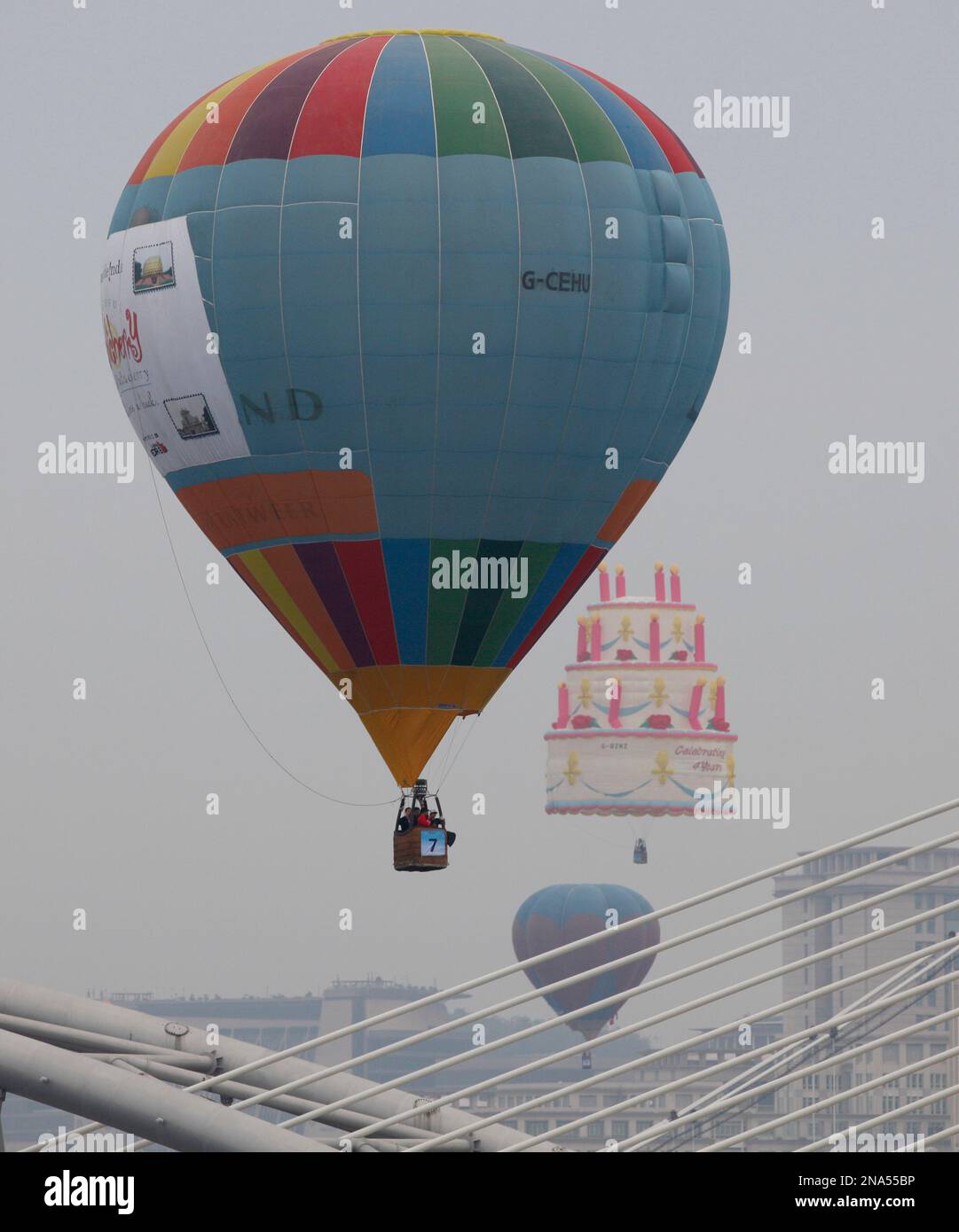 Balloons fly at the Putrajaya International Hot Air Balloon Fiesta, at ...