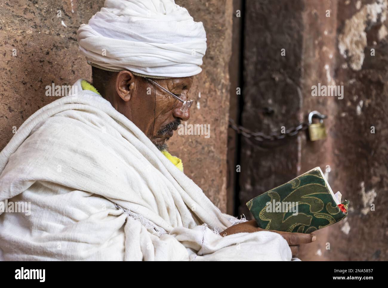 Ethiopian Orthodox priest reading the bible at the Northern Group of ...