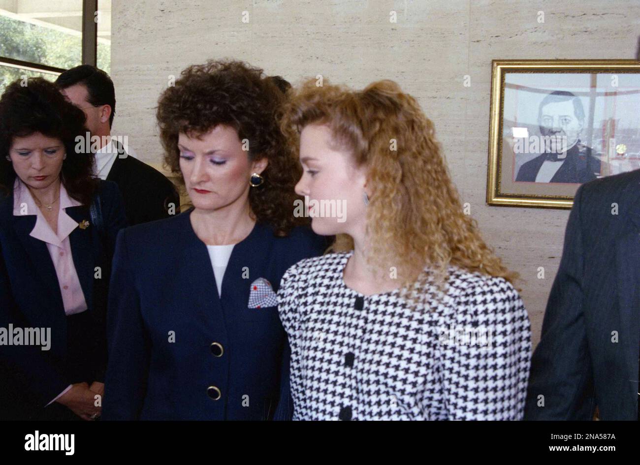 Wanda Holloway, left, and her daughter Shanna Harper, right, leave the ...