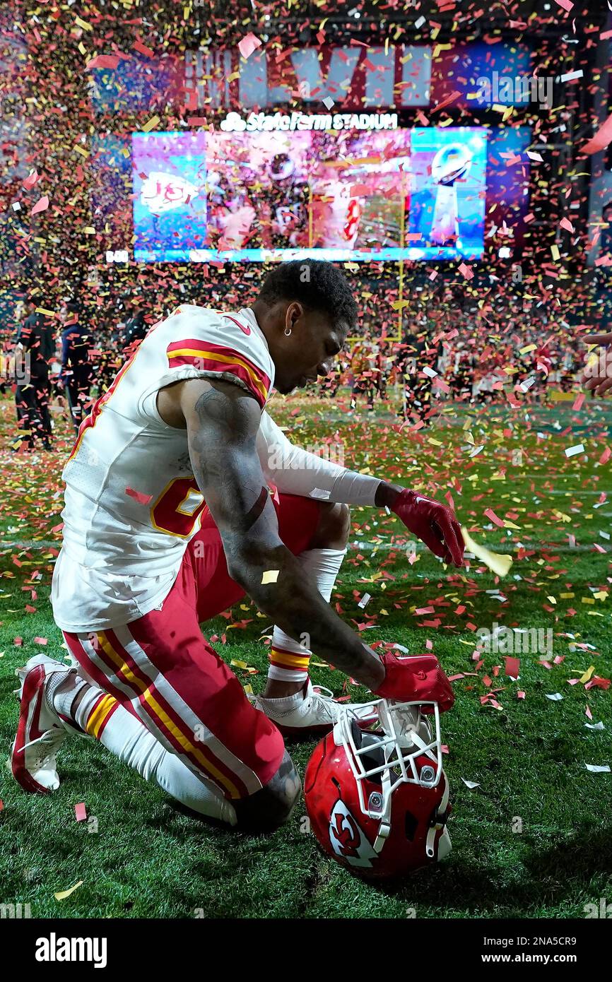 Kansas City Chiefs tight end Jody Fortson kneels after the NFL Super ...