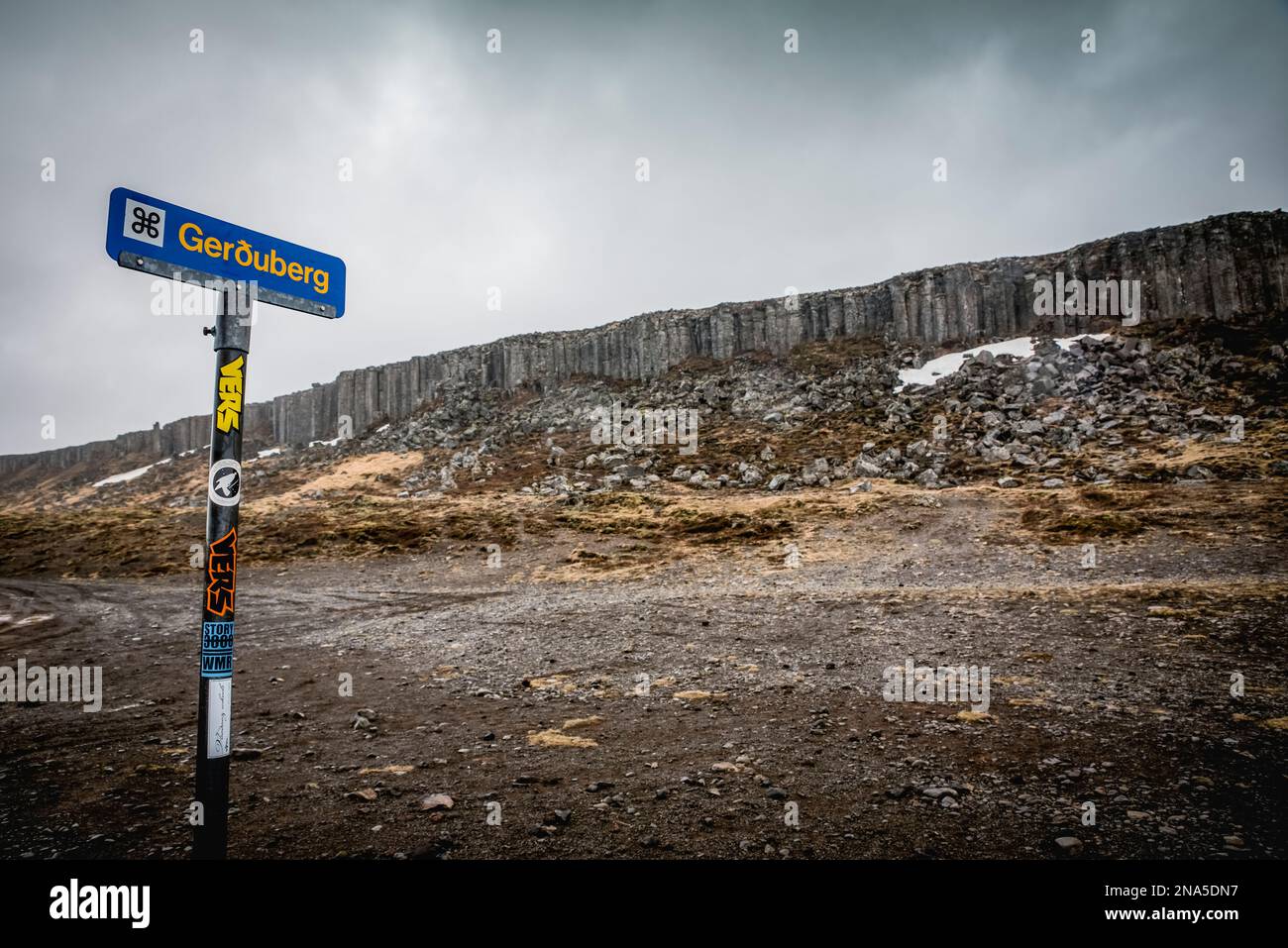 Gerduberg basalt columns in Snaefellsnes; Iceland Stock Photo - Alamy
