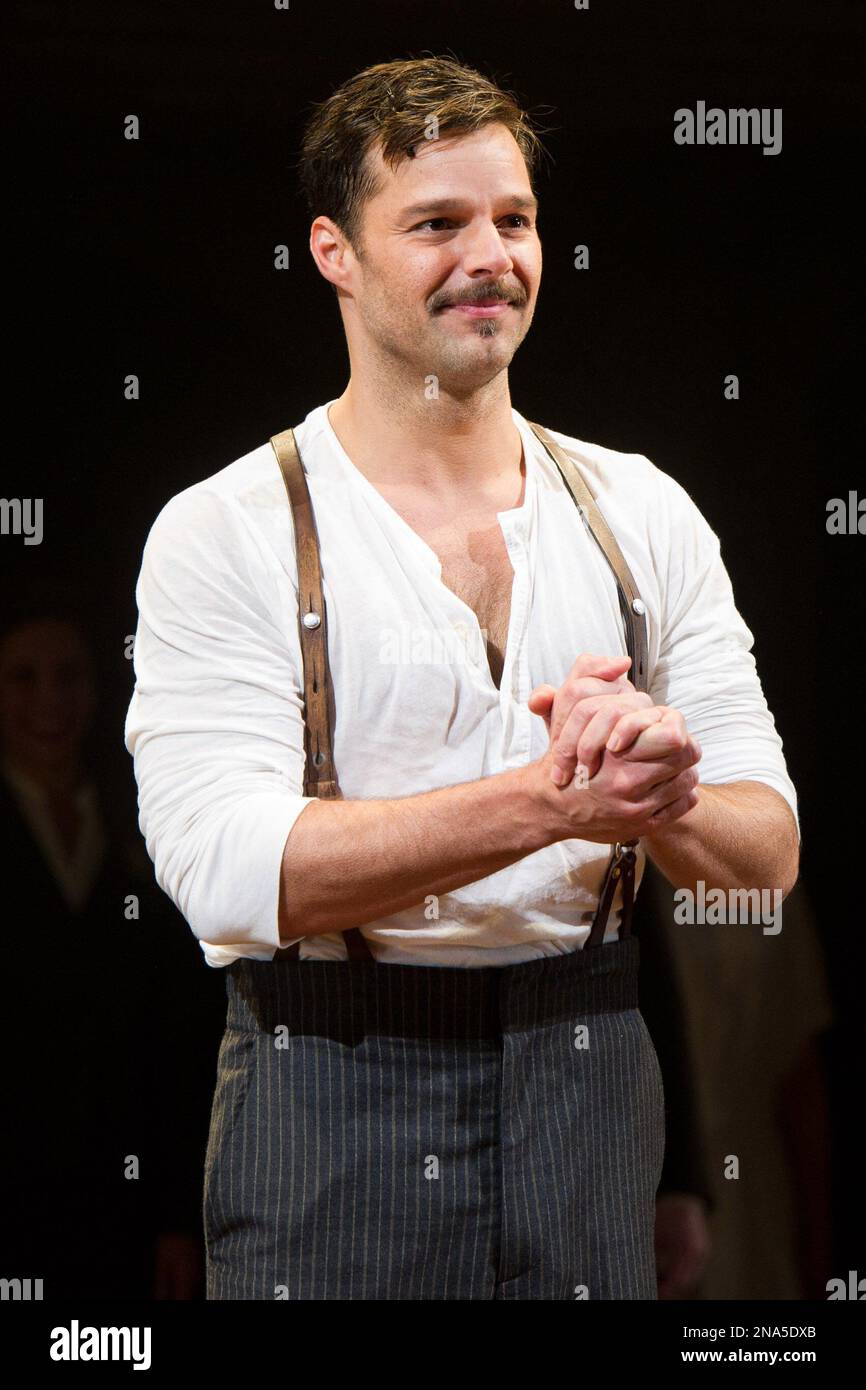 Ricky Martin appears at the curtain call after his first performance in ...