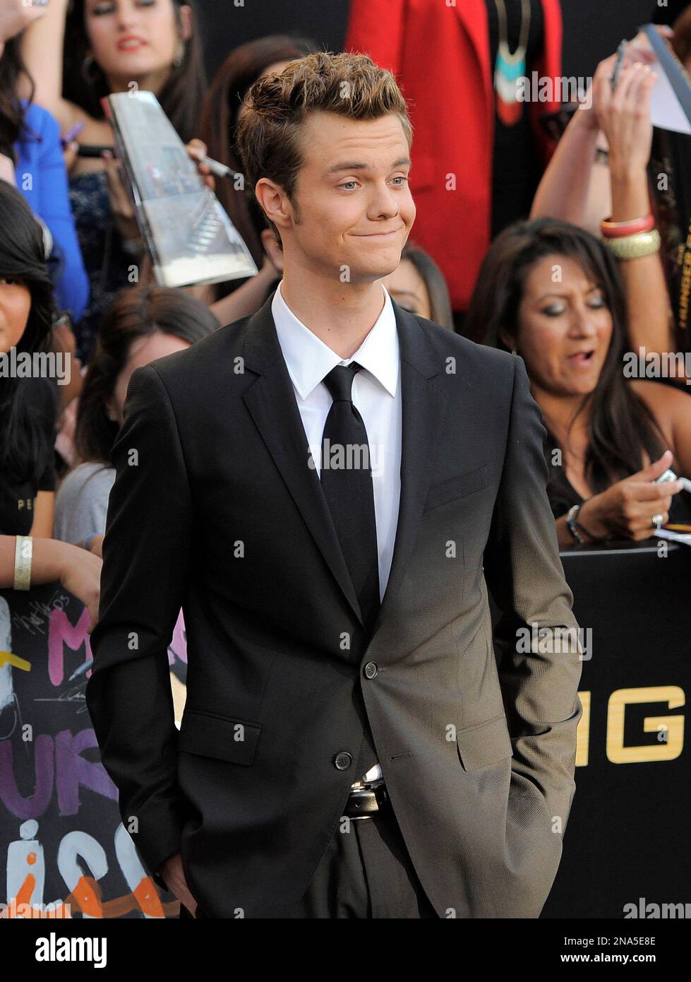 Jack Quaid arrives at the world premiere of "The Hunger Games" on ...
