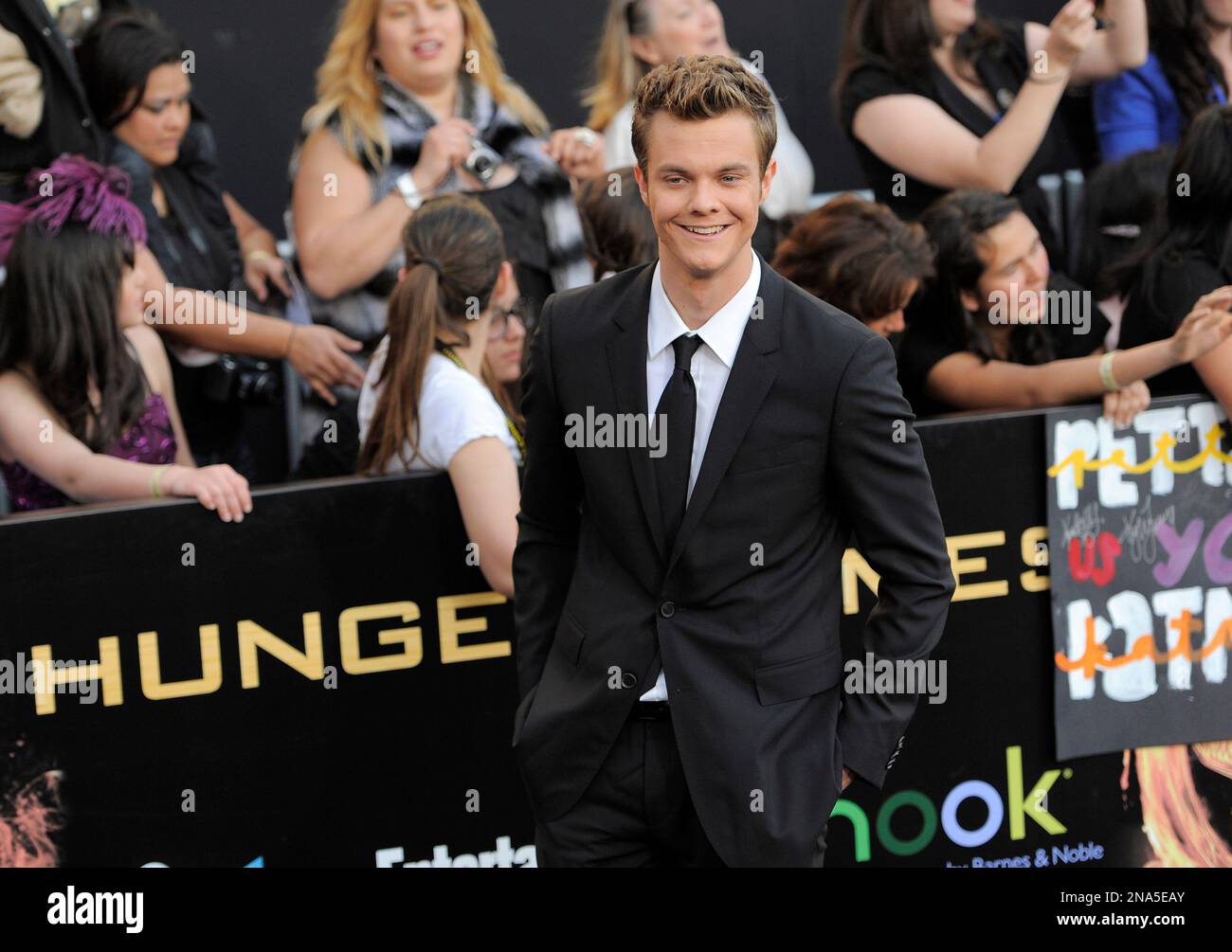 Jack Quaid arrives at the world premiere of "The Hunger Games" on ...